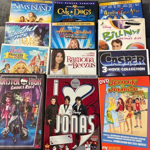 Media | Barbie Monster High Disney Dvd Lot Hannah Montana Jonas My ...